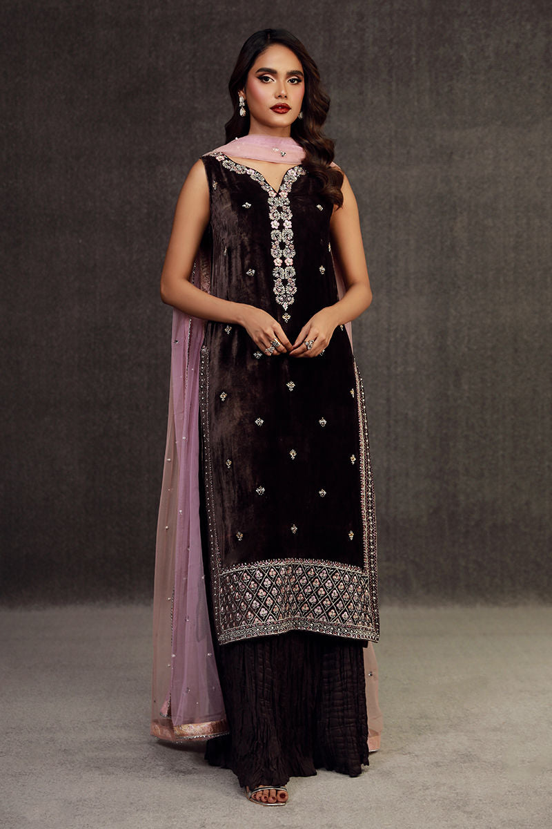 Fatima Khan | Anan Velvet Edit | Ilham – Hoorain Designer Wear