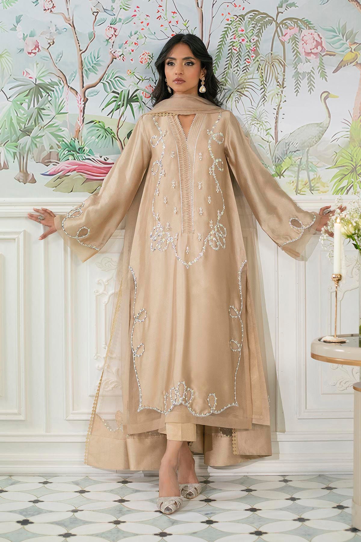 Annus Abrar | Sehr Eid Luxe | Alyra Sand – Hoorain Designer Wear
