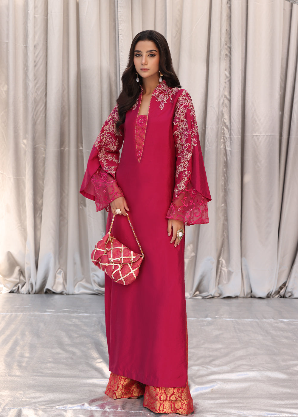 Musferah Saad | Moonlit Glam | Cherry Wine – Hoorain Designer Wear