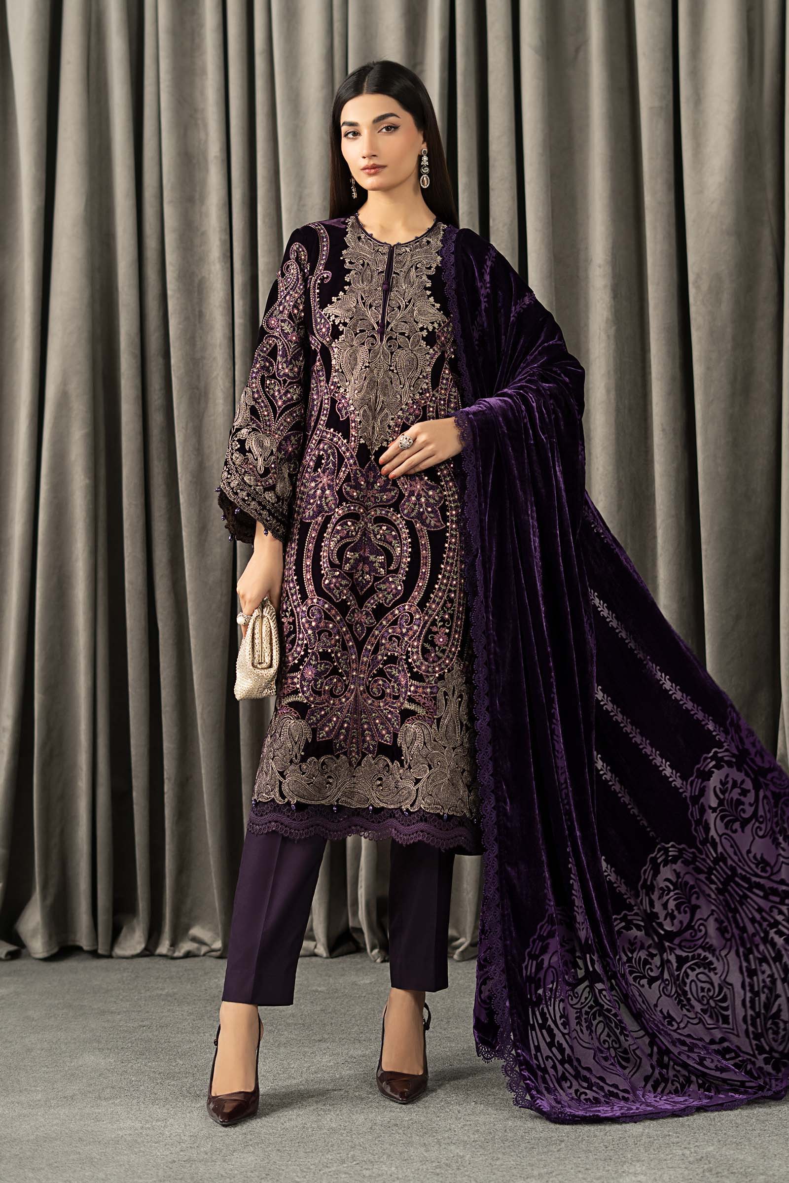 Maria B | Winter Luxe Pret 25 | WLS-1311-Purple – Hoorain Designer Wear
