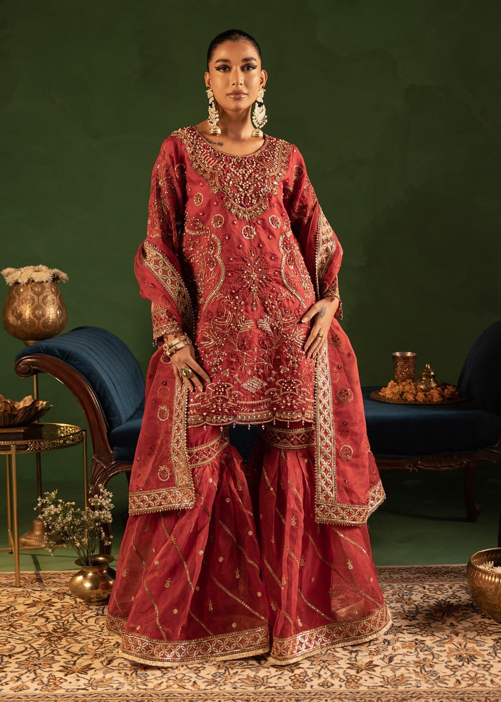 Diara Couture | Tabeer Formals | UA-02 - MAROON – Hoorain Designer Wear