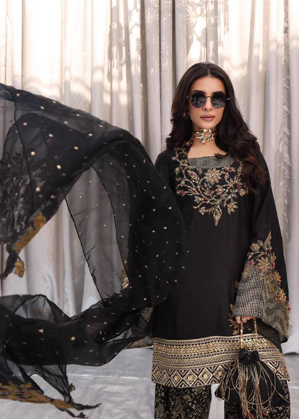 Musferah Saad | Moonlit Glam | Midnight bloom – Hoorain Designer Wear